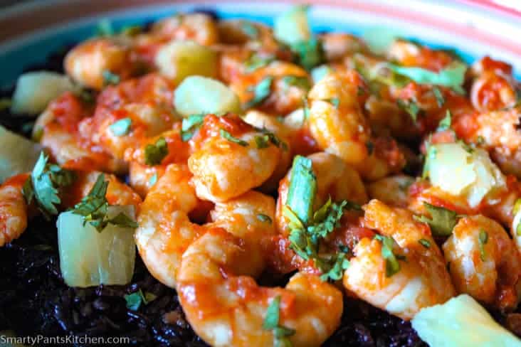 Harissa Shrimp with Black Rice - SmartyPantsKitchen