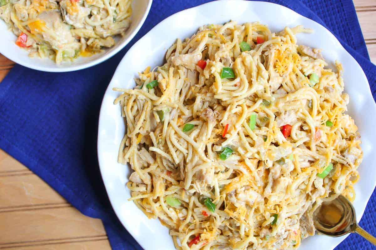Creamy Southern Chicken Spaghetti - SmartyPantsKitchen