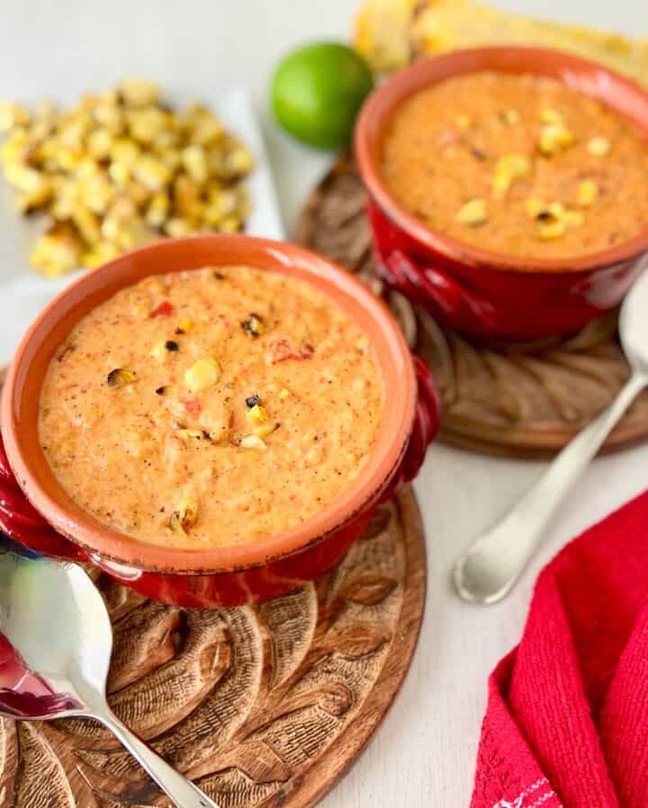 Roasted Red Pepper Corn Chowder - SmartyPantsKitchen
