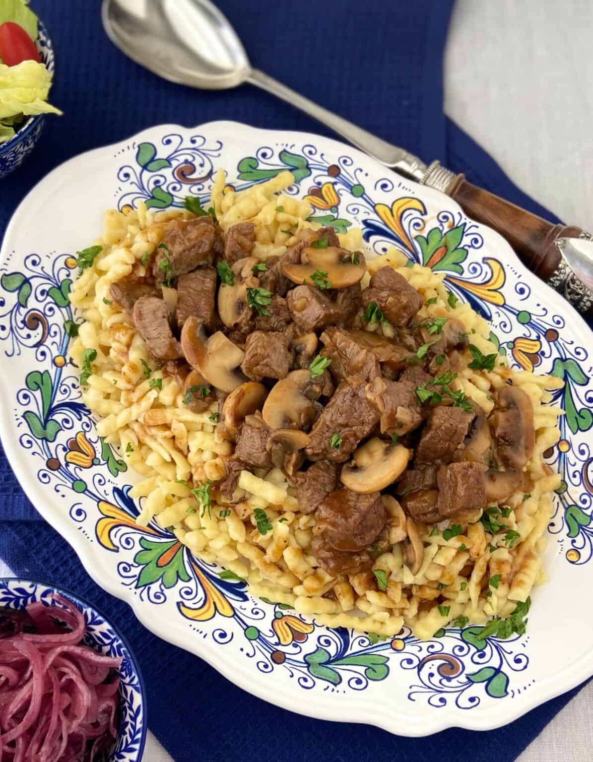 German Braised Beef and Spaetzle - SmartyPantsKitchen
