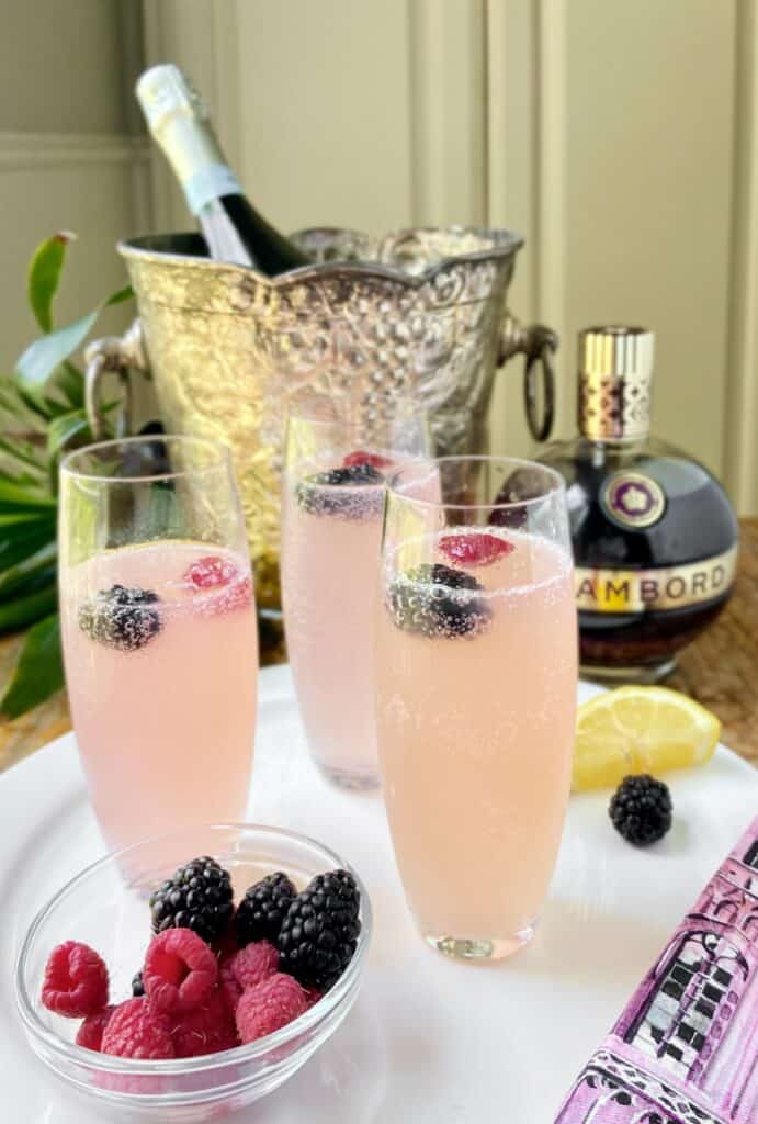 Chambord Champagne Cocktail - SmartyPantsKitchen